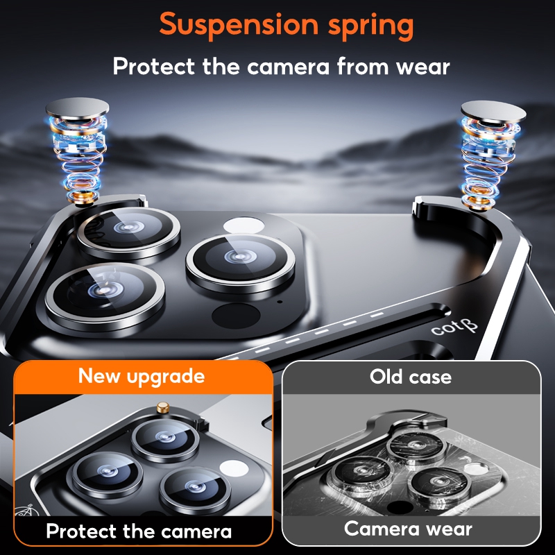 OATSBASF Geometry Case Metal Phone Case For iPhone 16 ProMax / 16 Pro ...