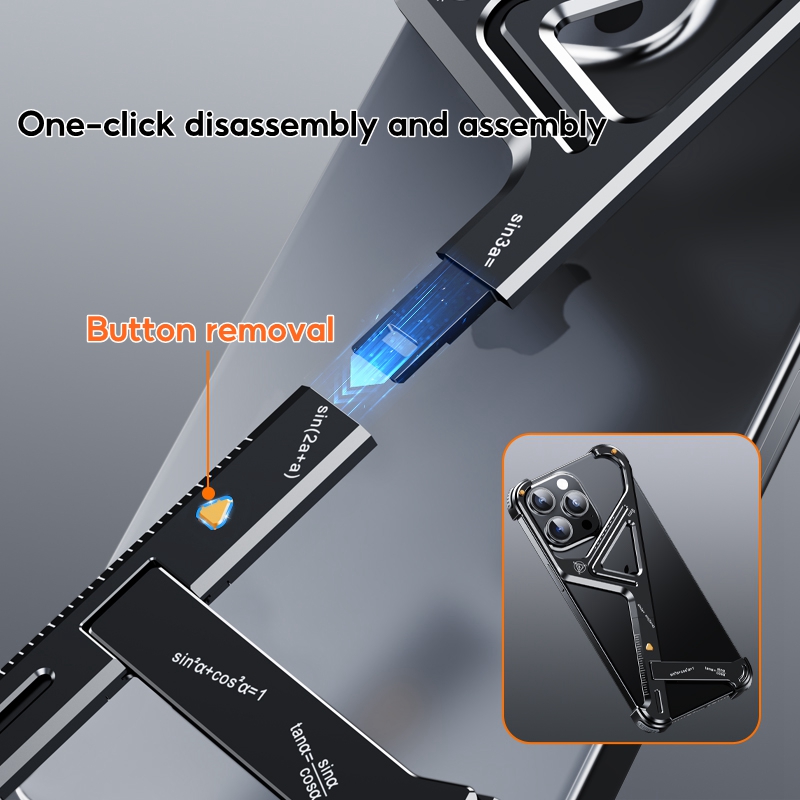 OATSBASF Geometry Case Metal Phone Case For iPhone 16 ProMax / 16 Pro ...