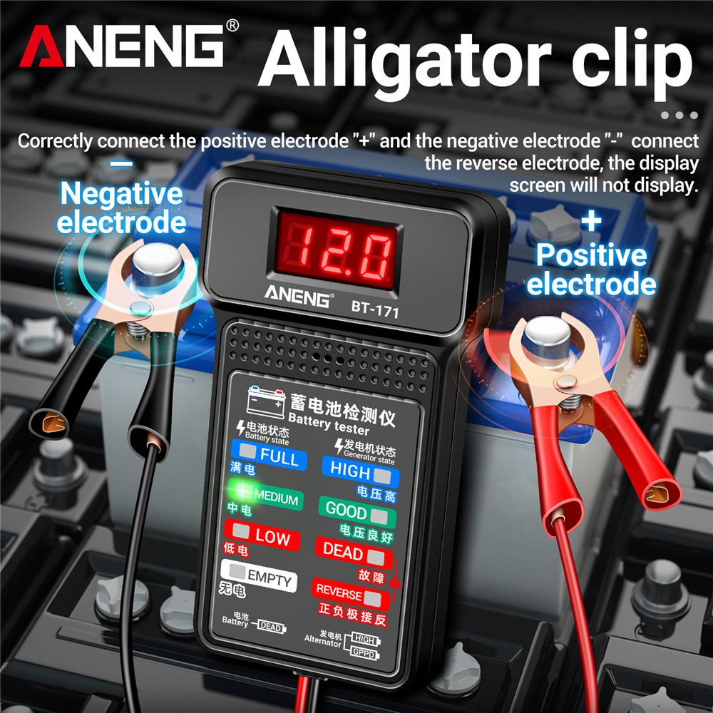 ANENG BT-171 12V Digital Battery Tester Car Battery Indicator with ...