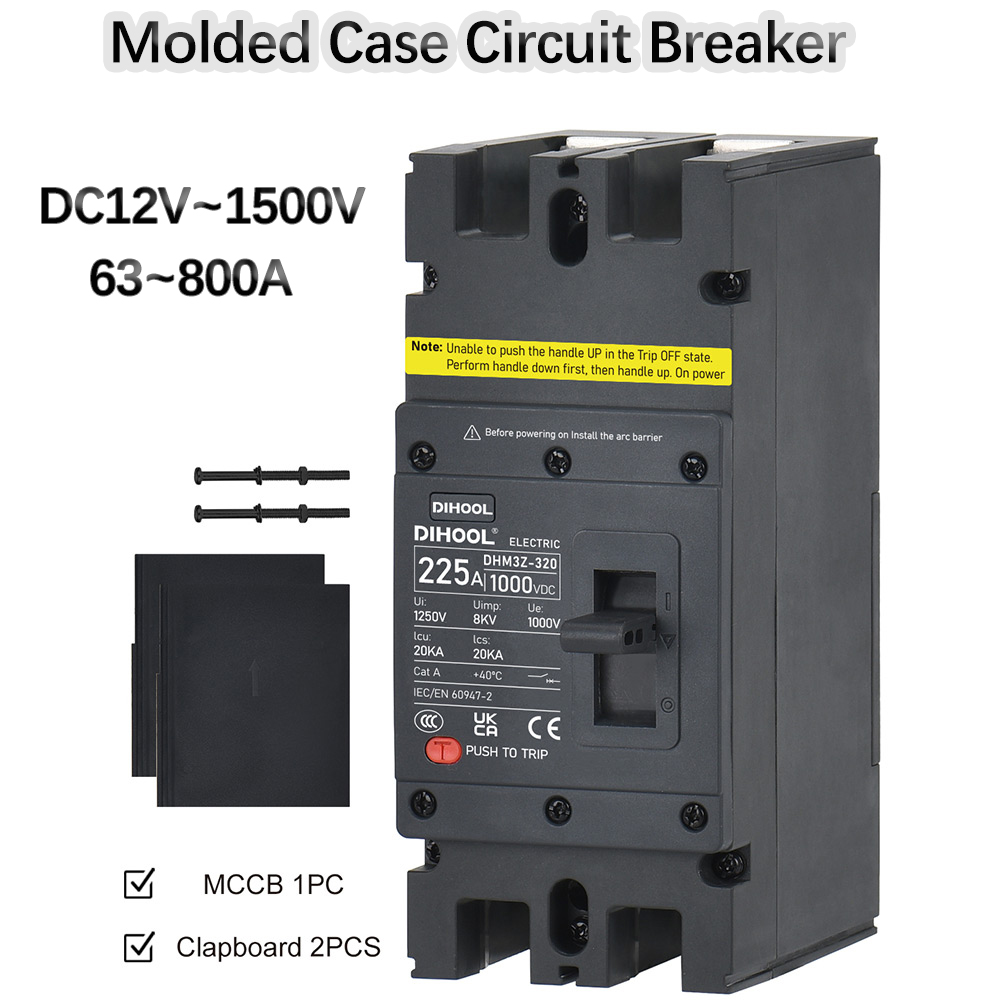 DC MCCB Molded Case Circuit Breaker 2P 12V 24V 1000V 1500V 100A 200A ...