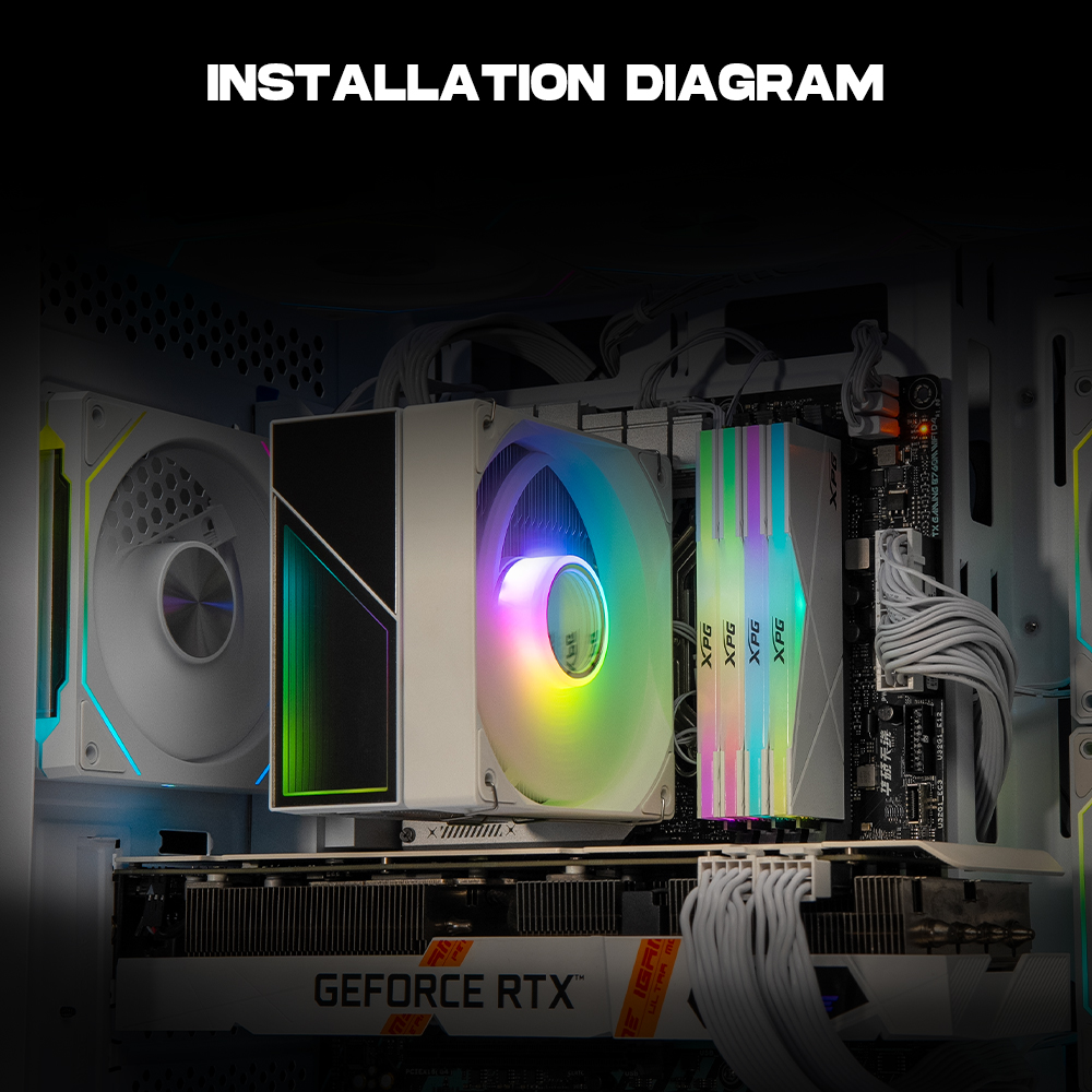 Jungle Leopard KF400 ARGB CPU Cooler 120mm PC Fan Infinity Mirror ARGB ...