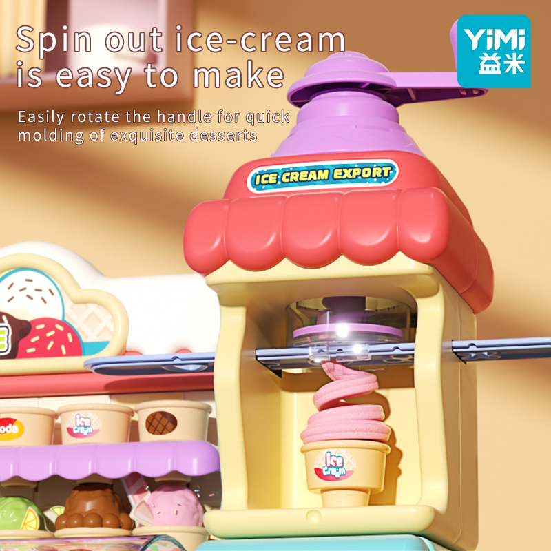 YIMI 84pcs Kids Pretend Play Ice Cream Maker Pretend Play Kitchen Food ...