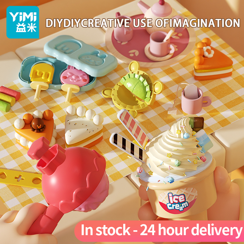 YIMI 84pcs Kids Pretend Play Ice Cream Maker Pretend Play Kitchen Food ...