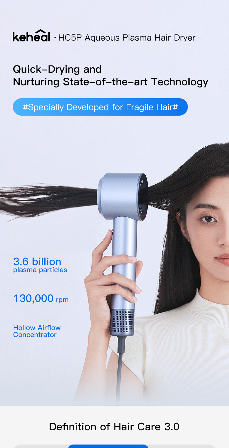 Keheal HC5P Ultra High Speed Hair Dryer Negative Ion Brushless Motor ...