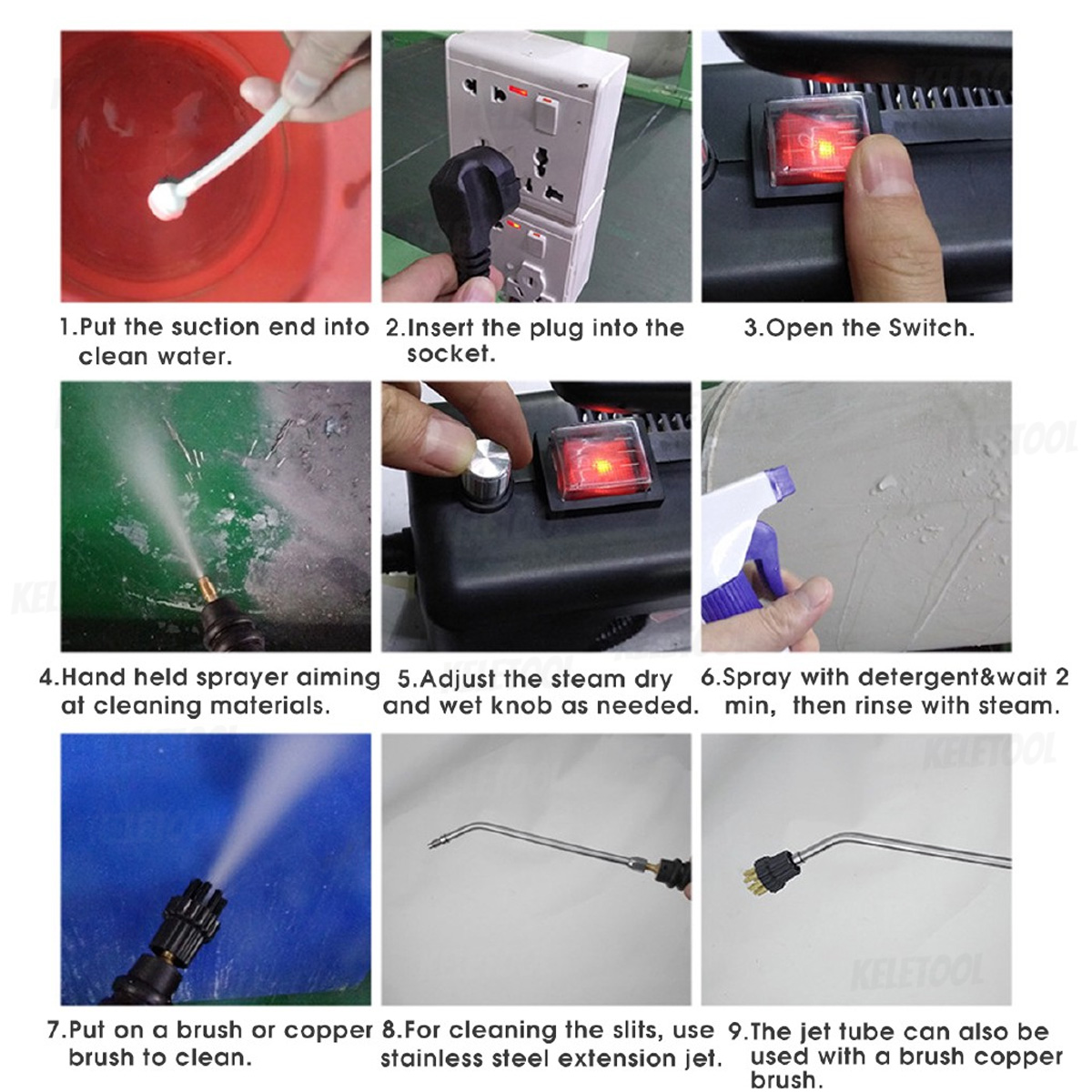 Steamer Cleaner 3500W High Pressure Steam Cleaning Machine Handheld ...
