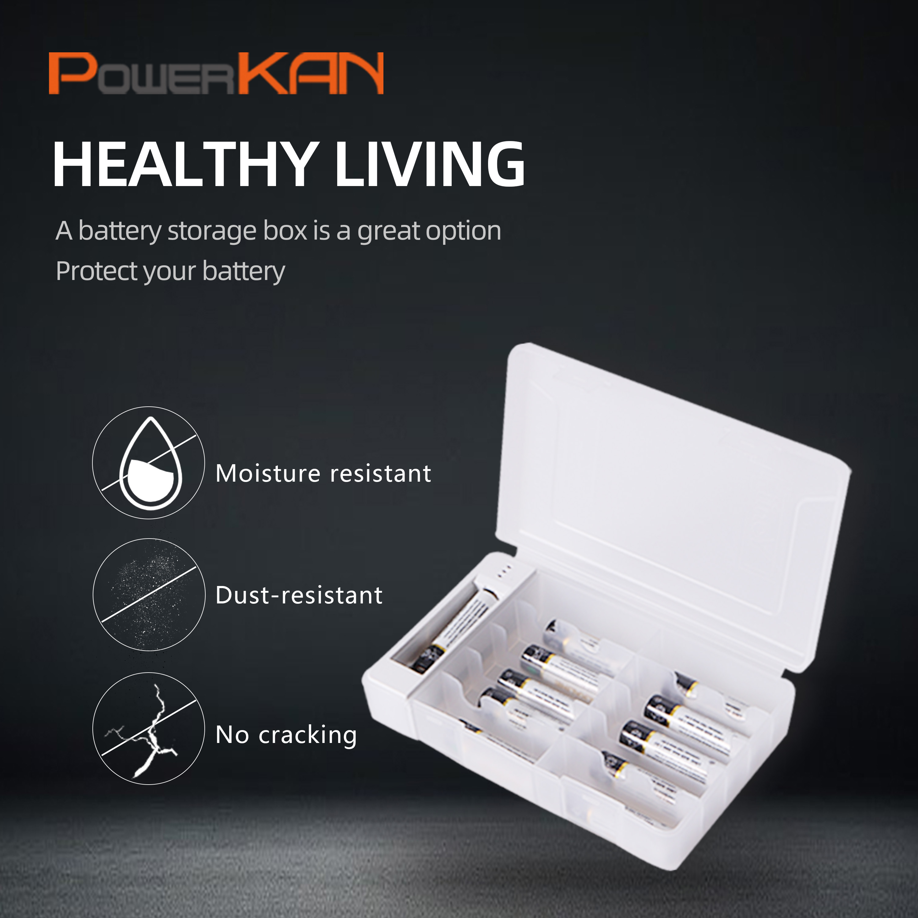 POWERKAN AA AAA Battery Charge Tester LED Display Diagnostic Battery ...