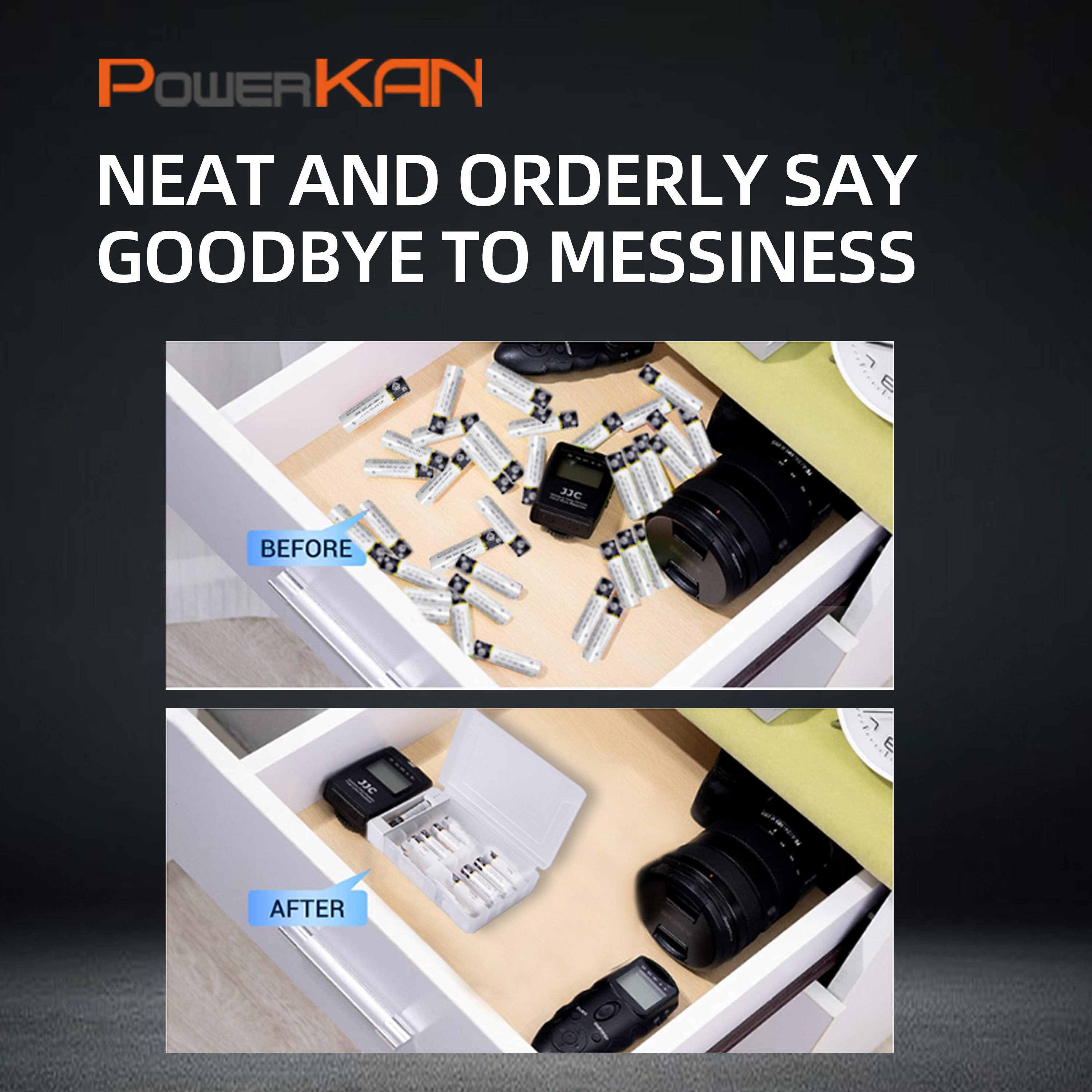 POWERKAN AA AAA Battery Charge Tester LED Display Diagnostic Battery ...