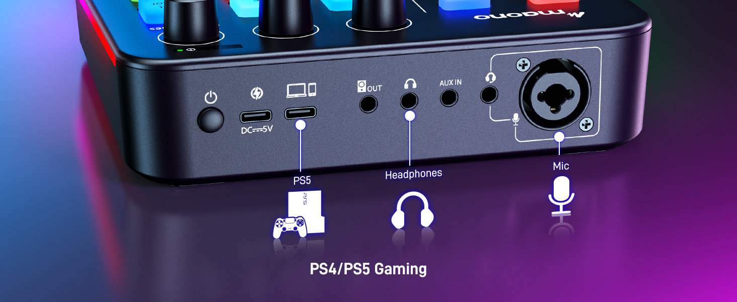 Maono PD100X+G1 Neo Professional Dynamic Microphone Gaming Mic USB Mic dengan G1 Neo Mixer dan ...