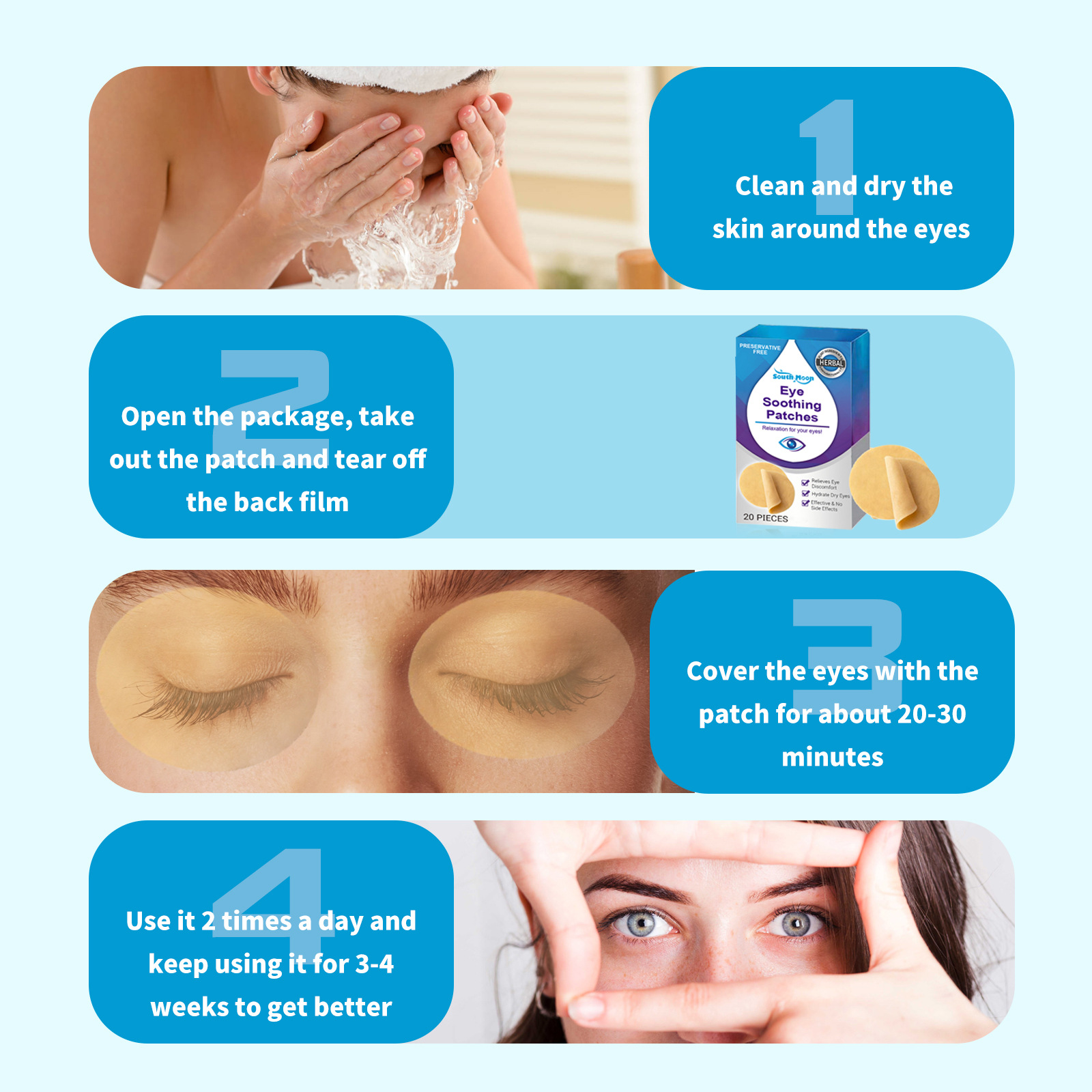 South Moon Eye Soothing Patches Protect Eyesight Keep Good Vision Eye ...