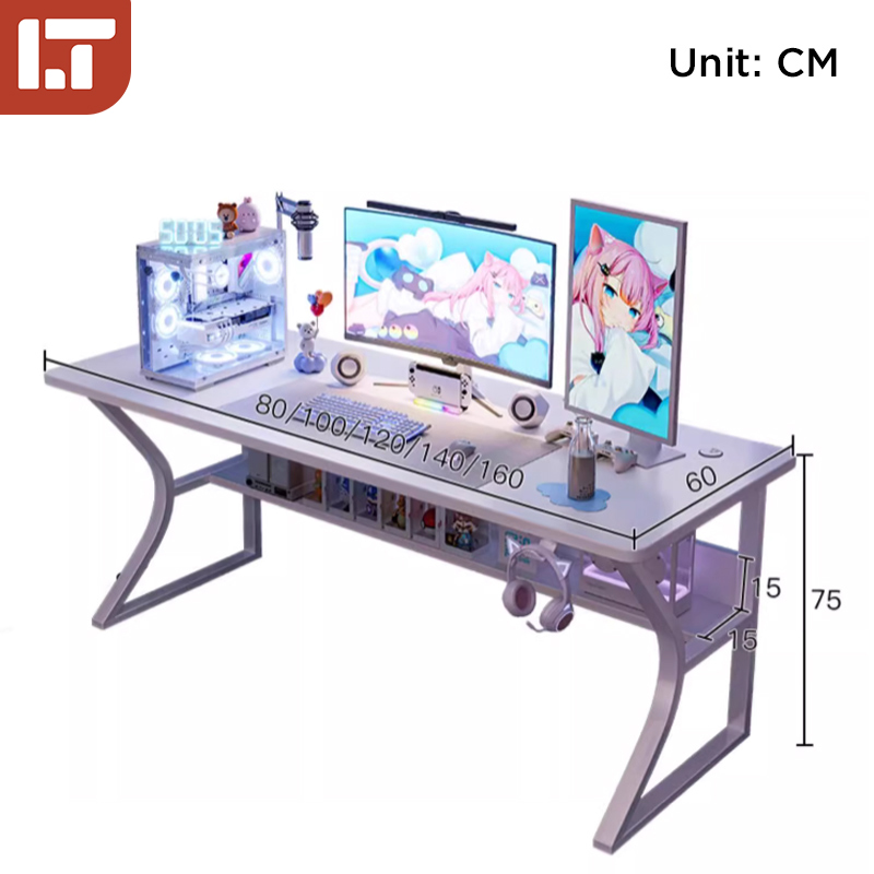 160CM Gaming Table Computer Table with cable management and cpu stand ...