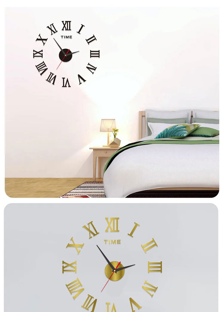 1pc DIY 3D Acrylic Roman Digital Wall Clock Design Mirror Wall Clock ...