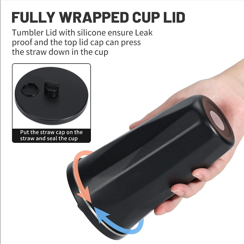 Coffee Mug Vacuum Insulated Bottle Tumbler with Retractable Straw Water ...