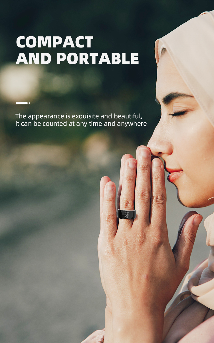 Smart Tasbih Tally Counter Ring Zikr Ring Bluetooth Tasbih Ring Equantu ...
