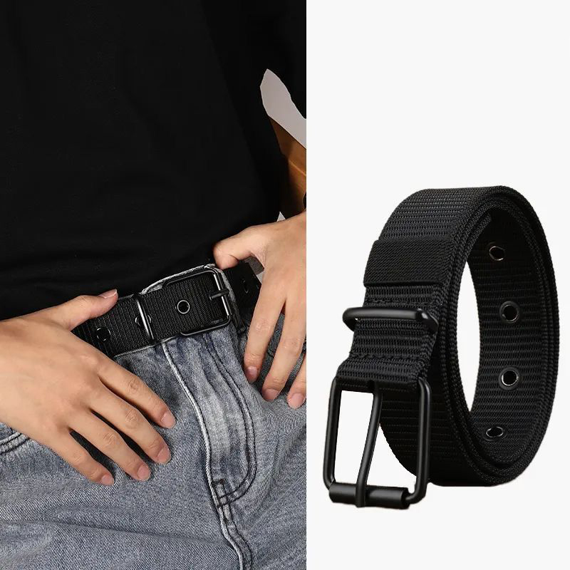 Retro Fashion Men's Belt Metal Buckle Braided Belt Outdoor Sports ...