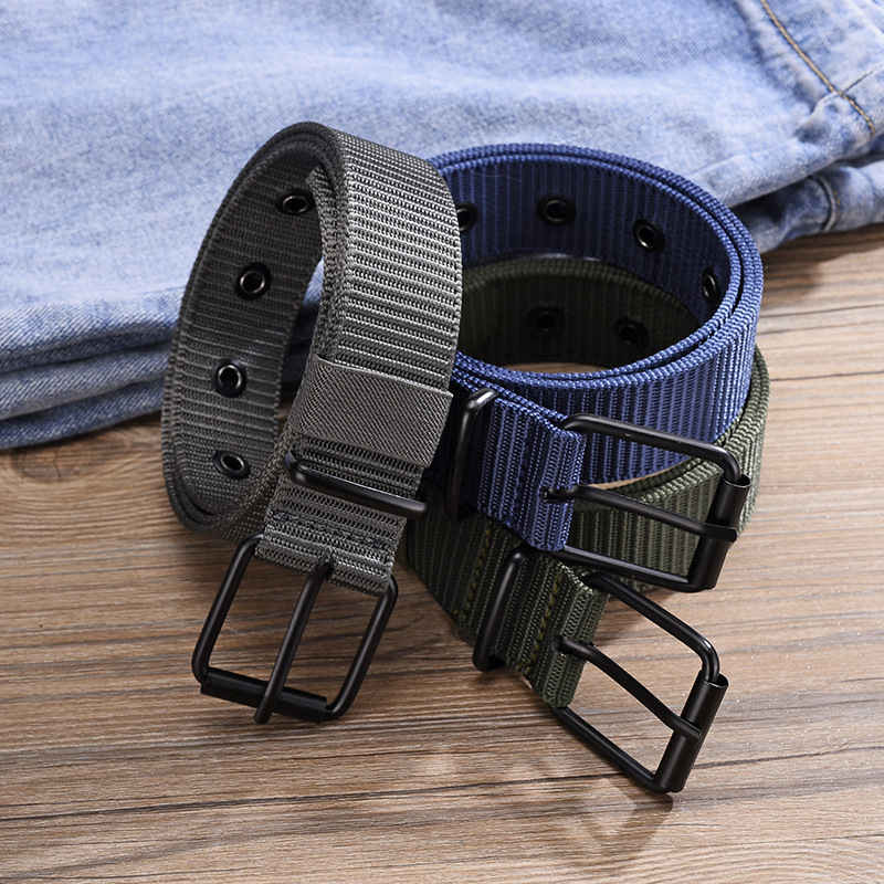 Retro Fashion Men's Belt Metal Buckle Braided Belt Outdoor Sports ...