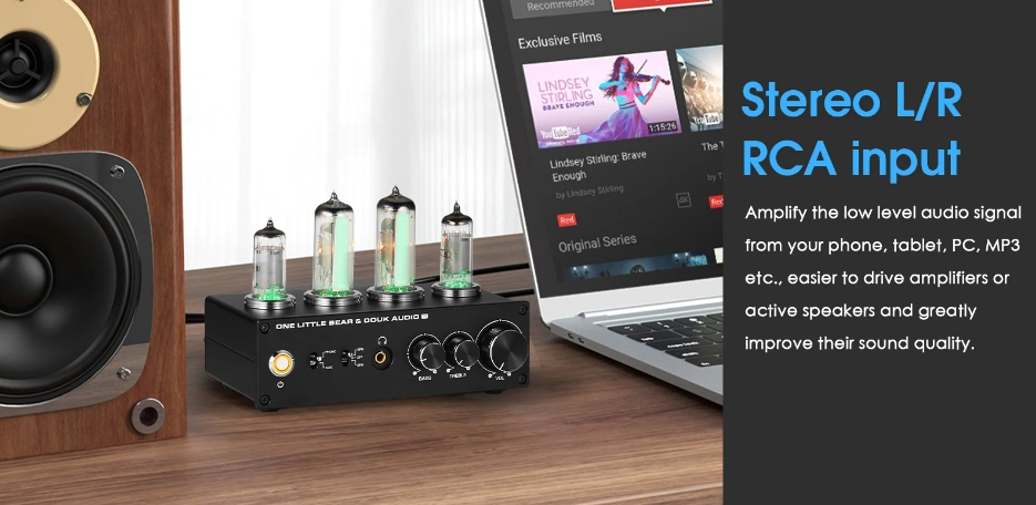 T9 Mini 6E2 Stereo Audio Vacuum Tube Preamplifier MM/MC Phono Stage ...