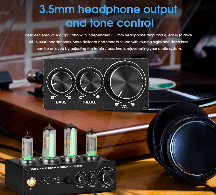T9 Mini 6E2 Stereo Audio Vacuum Tube Preamplifier MM/MC Phono Stage ...