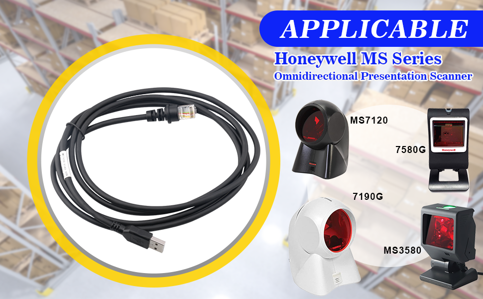 USB Cable 2M for Barcode Scanner, MS Orbit 7120 7100 MS3580 MS5145 ...