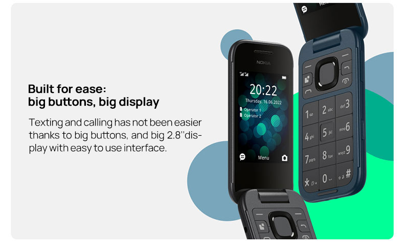 Nokia 2660 4G Flip Phone (2.8'' Sceen/Big Buttons/ Classic Clamshell ...