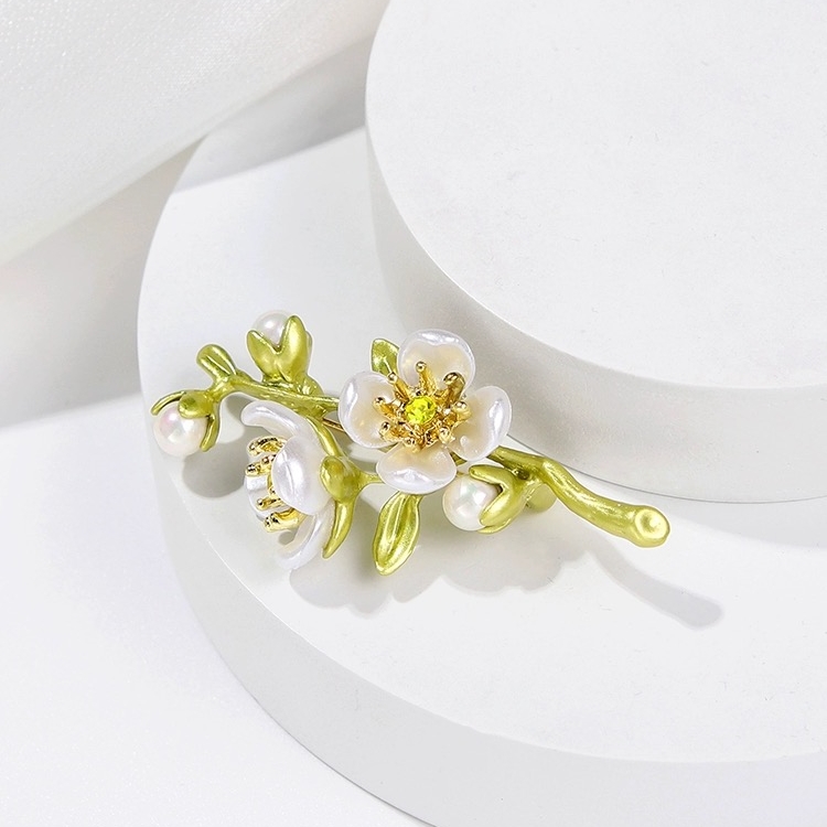 Jasmine flower brooch Pin Hijab Pin Shawl Pin Shoulder Brooch New ...