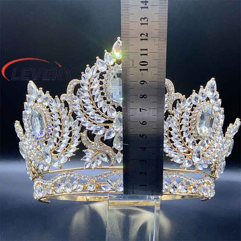 Levery 2024 New Bride Crown Big Beauty Pageant Crown for Queens Baroque ...