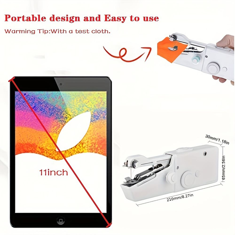Portable Handheld Sewing Machine Battery Powered Quick Stitching For ...