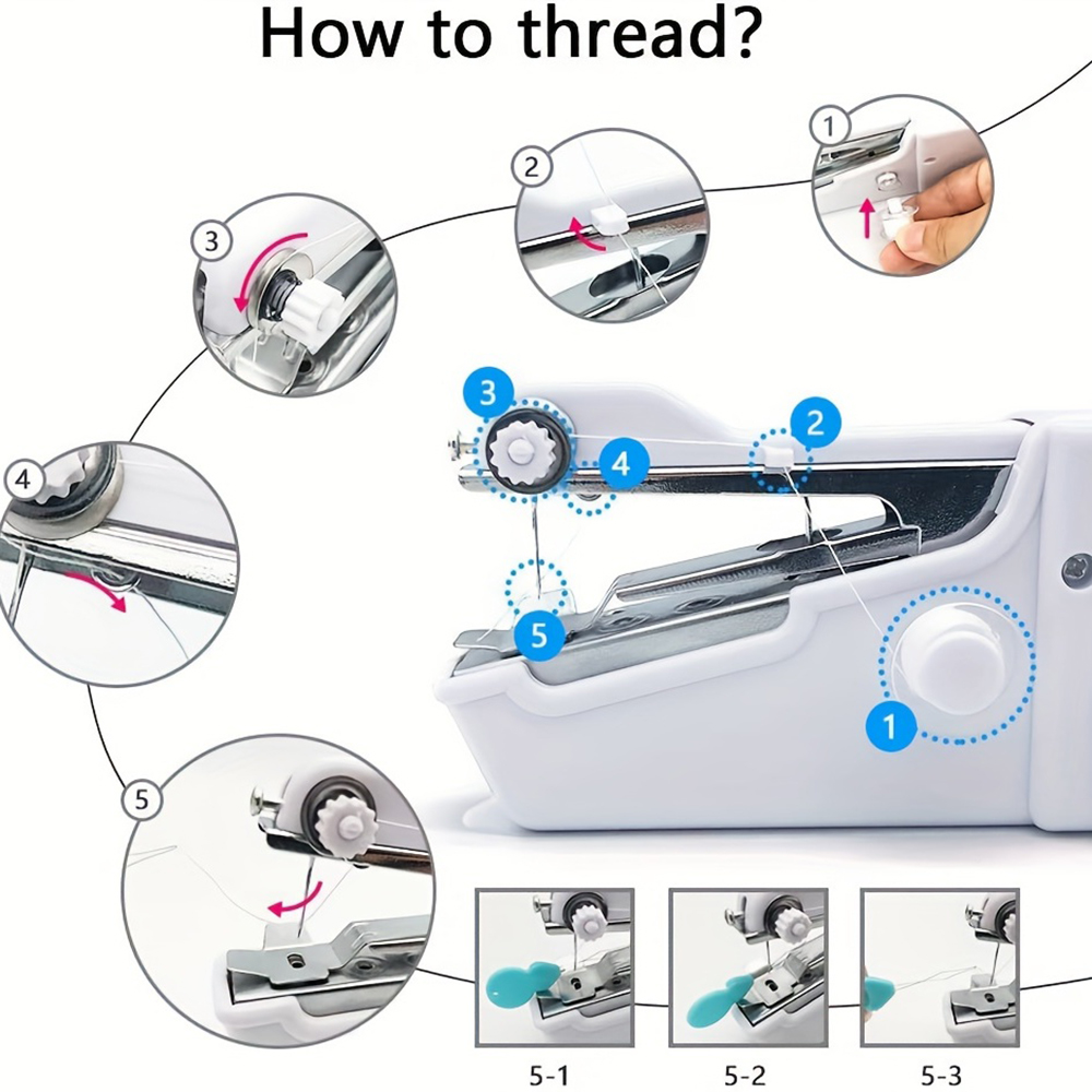 Portable Handheld Sewing Machine Battery Powered Quick Stitching For ...
