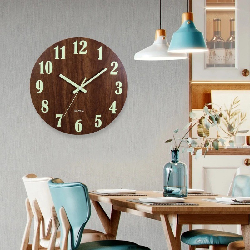 COD Hanging Clocks Luminous Wall Clock Number Quartz Glow In The Dark ...