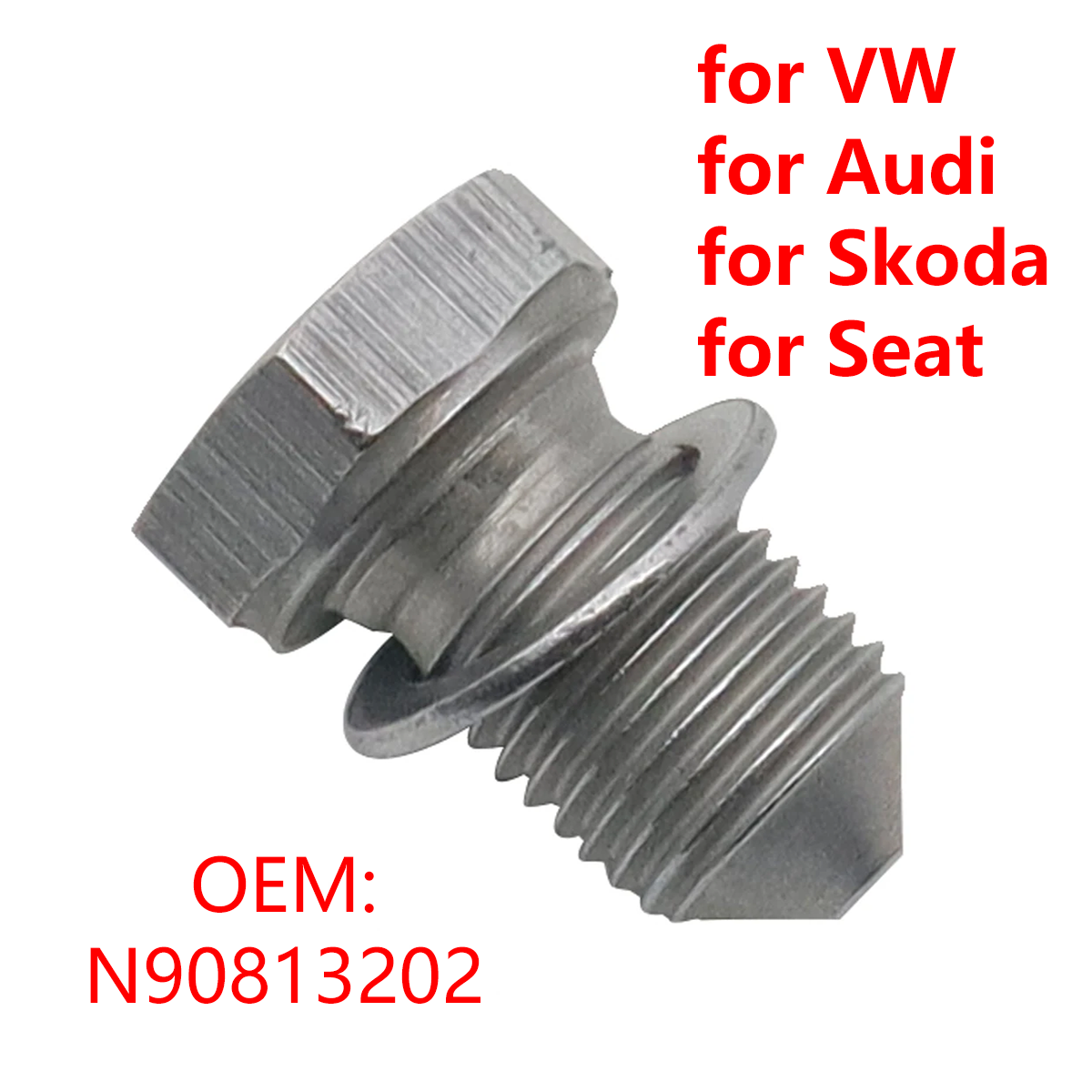 1/2Pcs Car Oil Pan Drain Gasket Bolt Screw N90813202 for VW Eos Golf ...