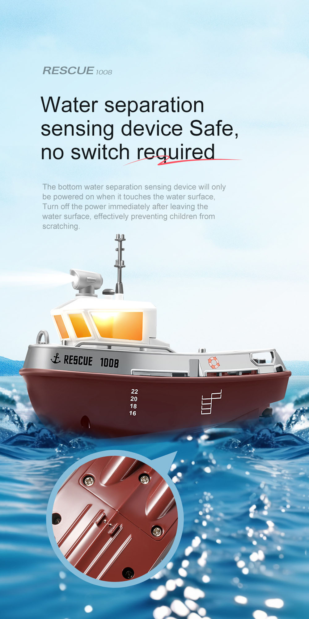 MINI RC Control Tugboat Boat Powerful Dual Motor 2.4G Radio Remote ...