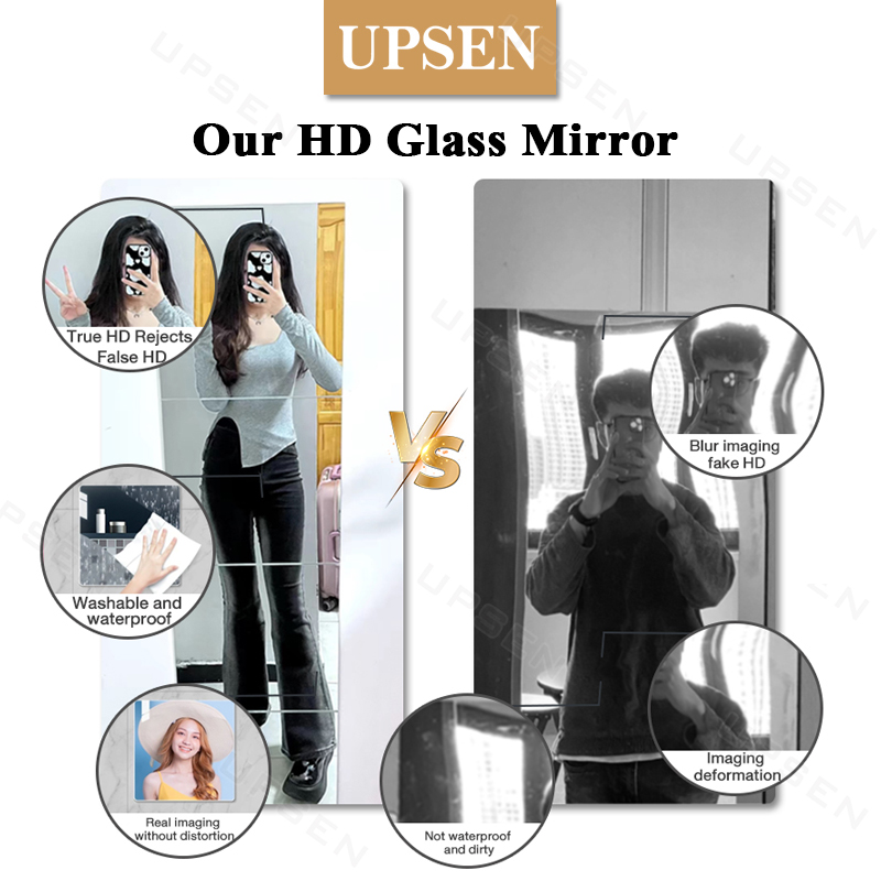 HD Wall Mirror Acrylic/Glass Cermin Panjang Full body mirror Sticker ...