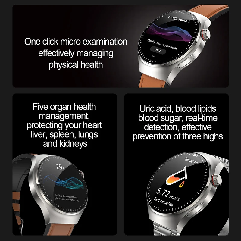 2024 New Blood Glucometer For Huawei GT4 PRO Health Smart Watch Men's ...