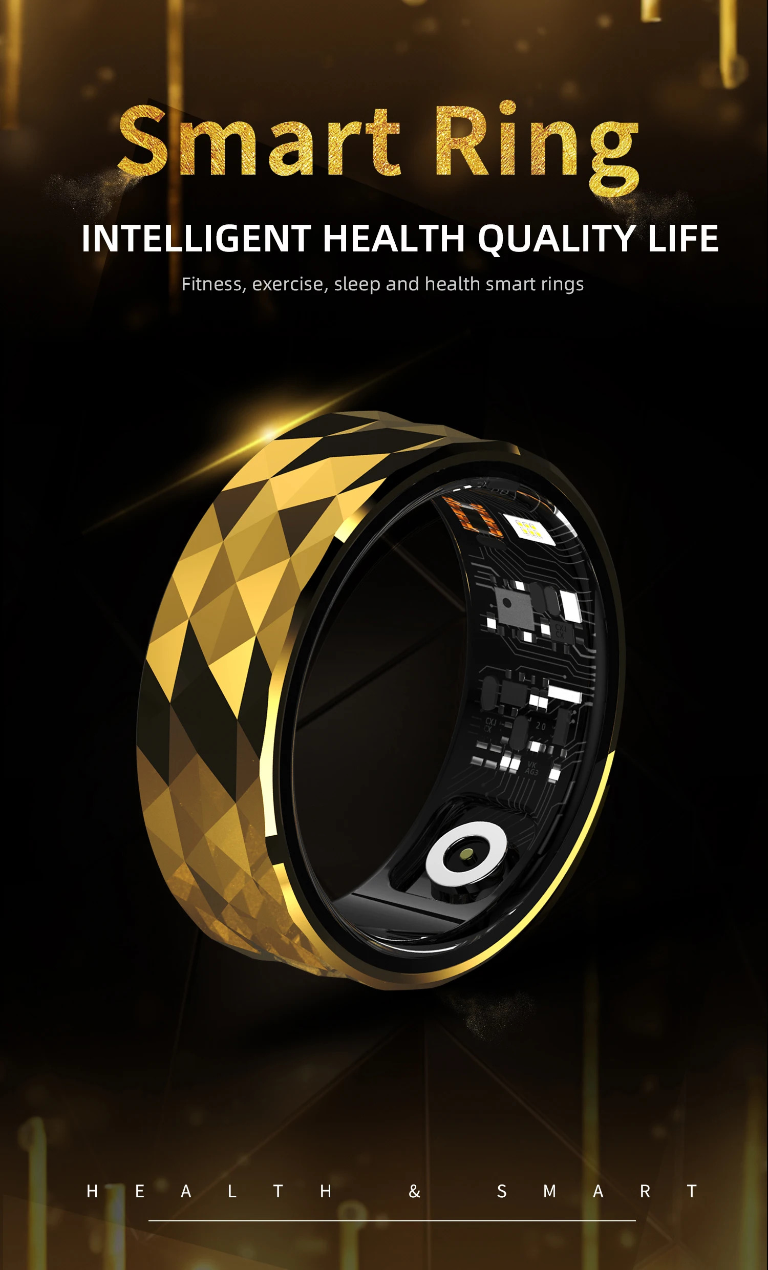 New Smart Ring R12M Heart rate Blood Oxygen Sleep Monitoring Health ...
