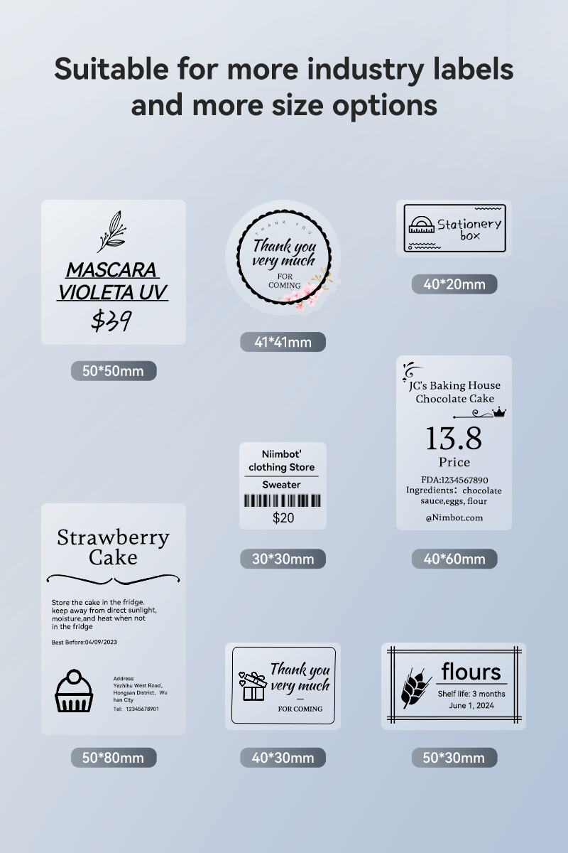 【Transparent】NIIMBOT B1/B21/B21Pro/B31/B3S Transparent Label Printing ...