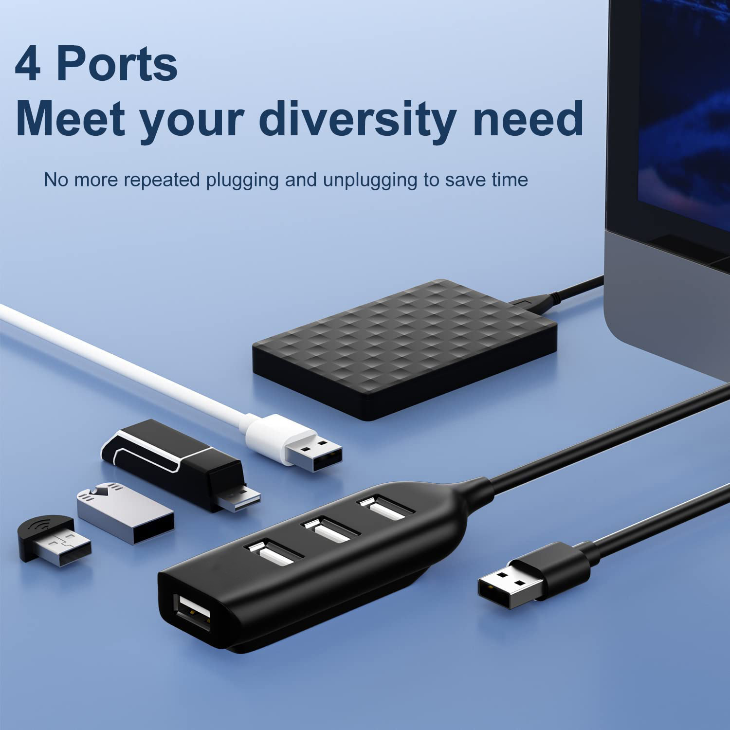 USB hub, breakout extender, USB2.0 to four-port USB HUB one-port socket ...