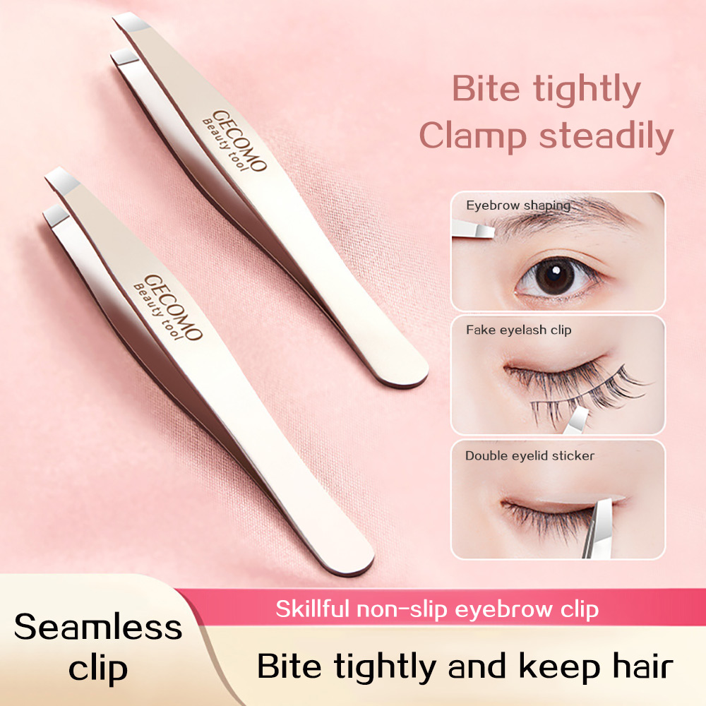 GECOMO Stainless Steel Precision Tweezers with Slanted Tip for Eyebrow ...