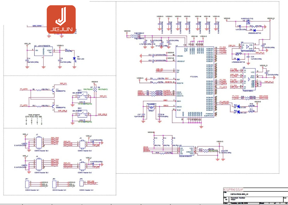 ESP-Prog Development Board JTAG Debug Program Downloader Module Debugging Tool For ESP8266 ESP32 ...