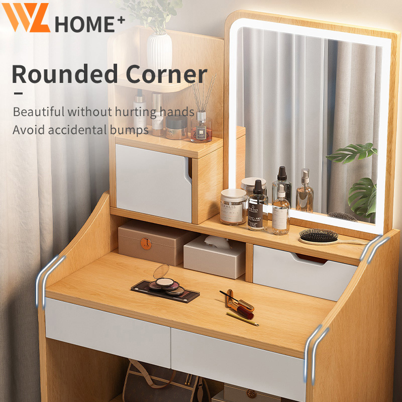 Meja Solek Meja Makeup With Mirror LED Mirror Vanity Table Modern ...