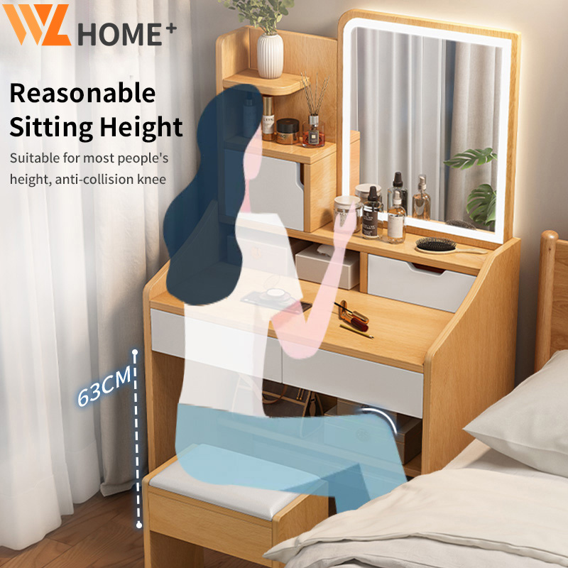 Meja Solek Meja Makeup With Mirror LED Mirror Vanity Table Modern ...