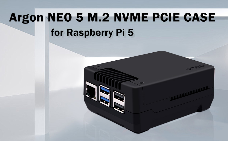 Argon NEO 5 M.2 NVME PCIE Case for Raspberry Pi 5 M-Key up to 2280 size ...