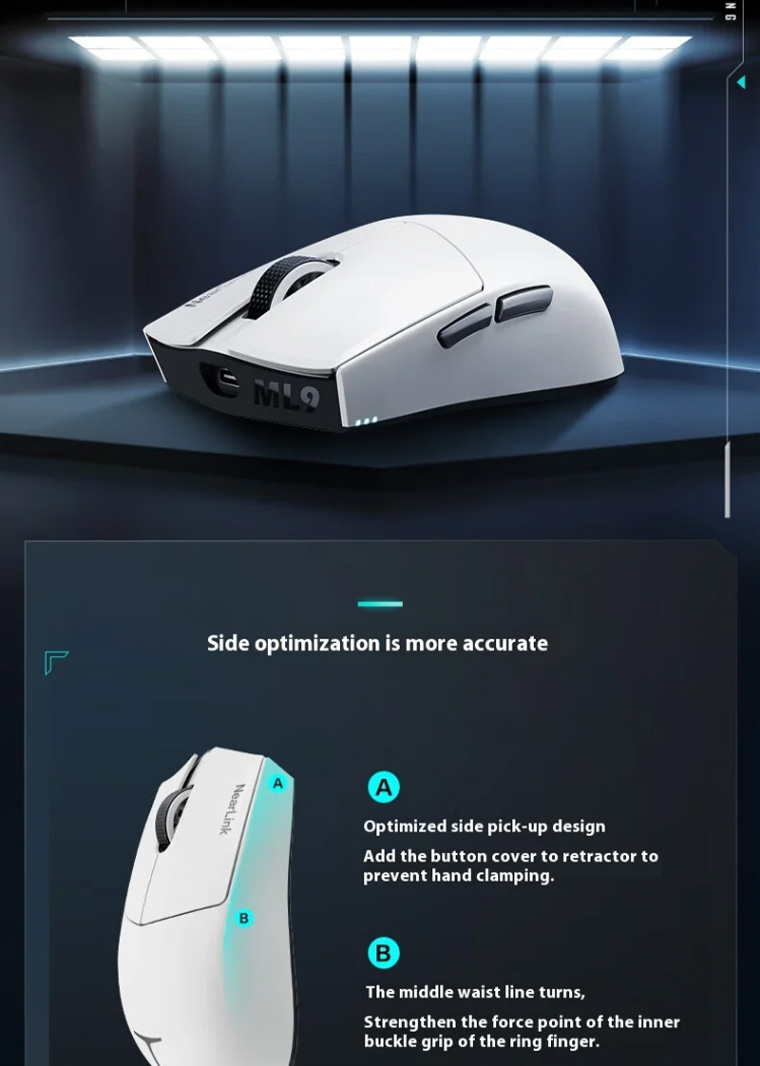 Thunderobot ML9 MINI Series Three Mode Wireless Mouse PAW3950 Pro Star ...