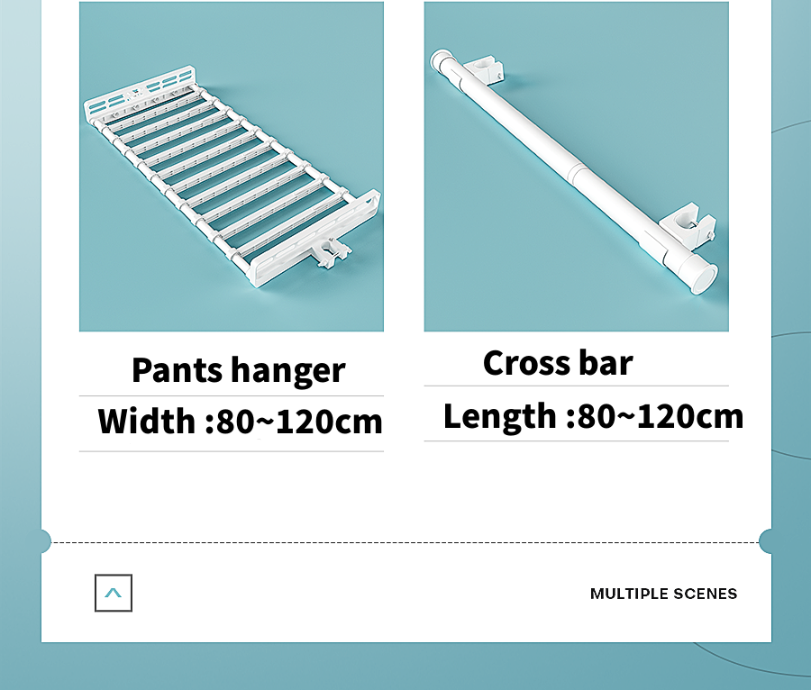 4V/4H+2Tray Stretchable Clothes Rod Telescopic Strong Steel Structure ...