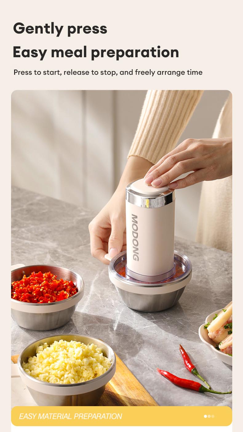 MODONG Mini Food Processor Chopper Blender Garlic Puree Chilli Stirrer ...