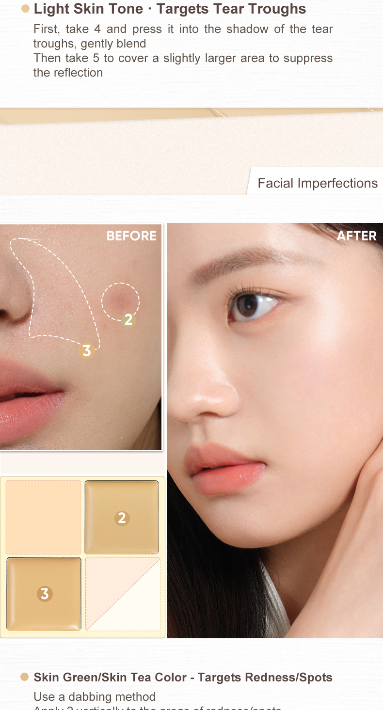 JUDYDOLL Five-color Concealer Palette Covering Blemishes Highlighting ...