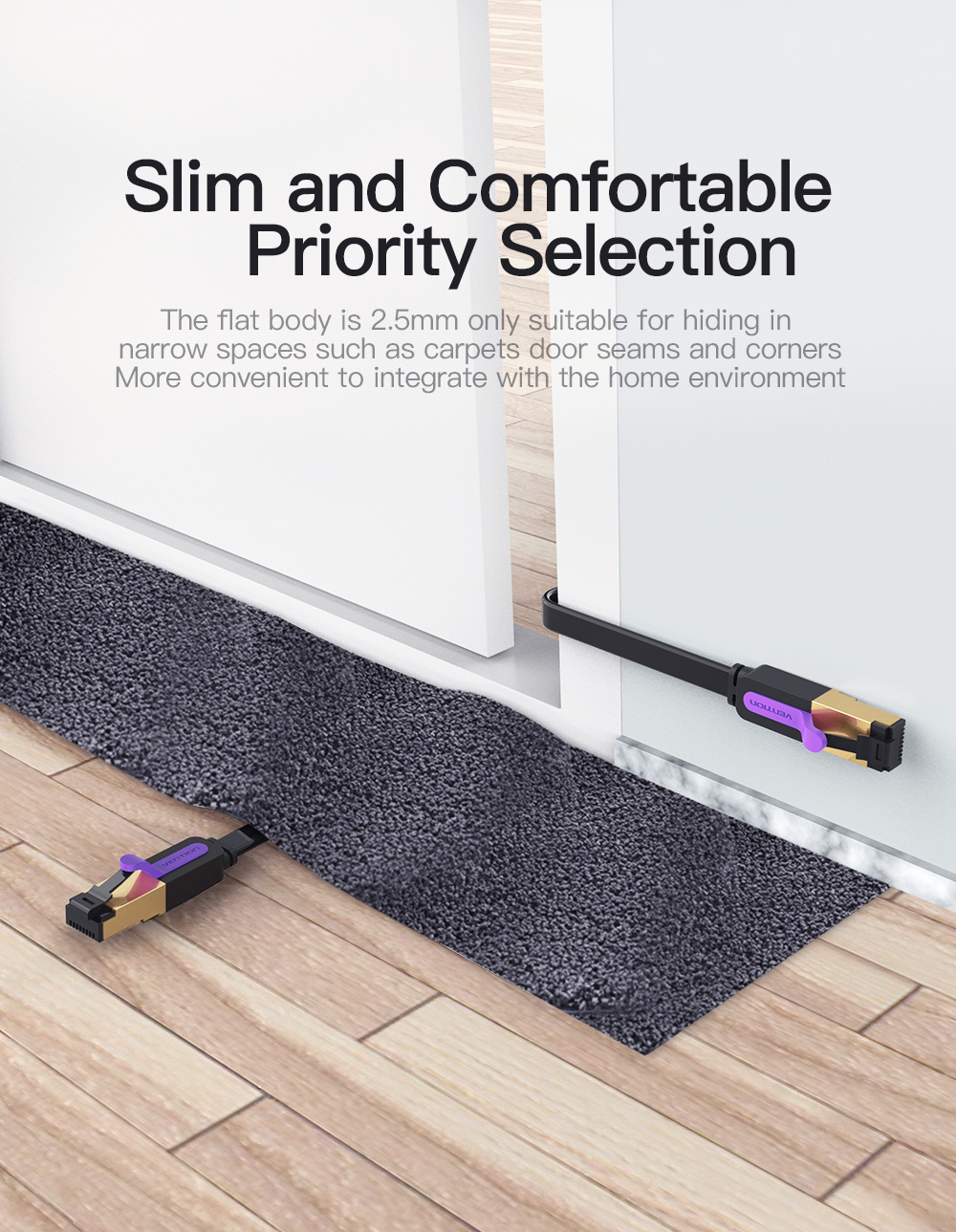 [Value Choice] Vention Cat7 Rj45 Ethernet Cable 10gbps Flat Lan High ...