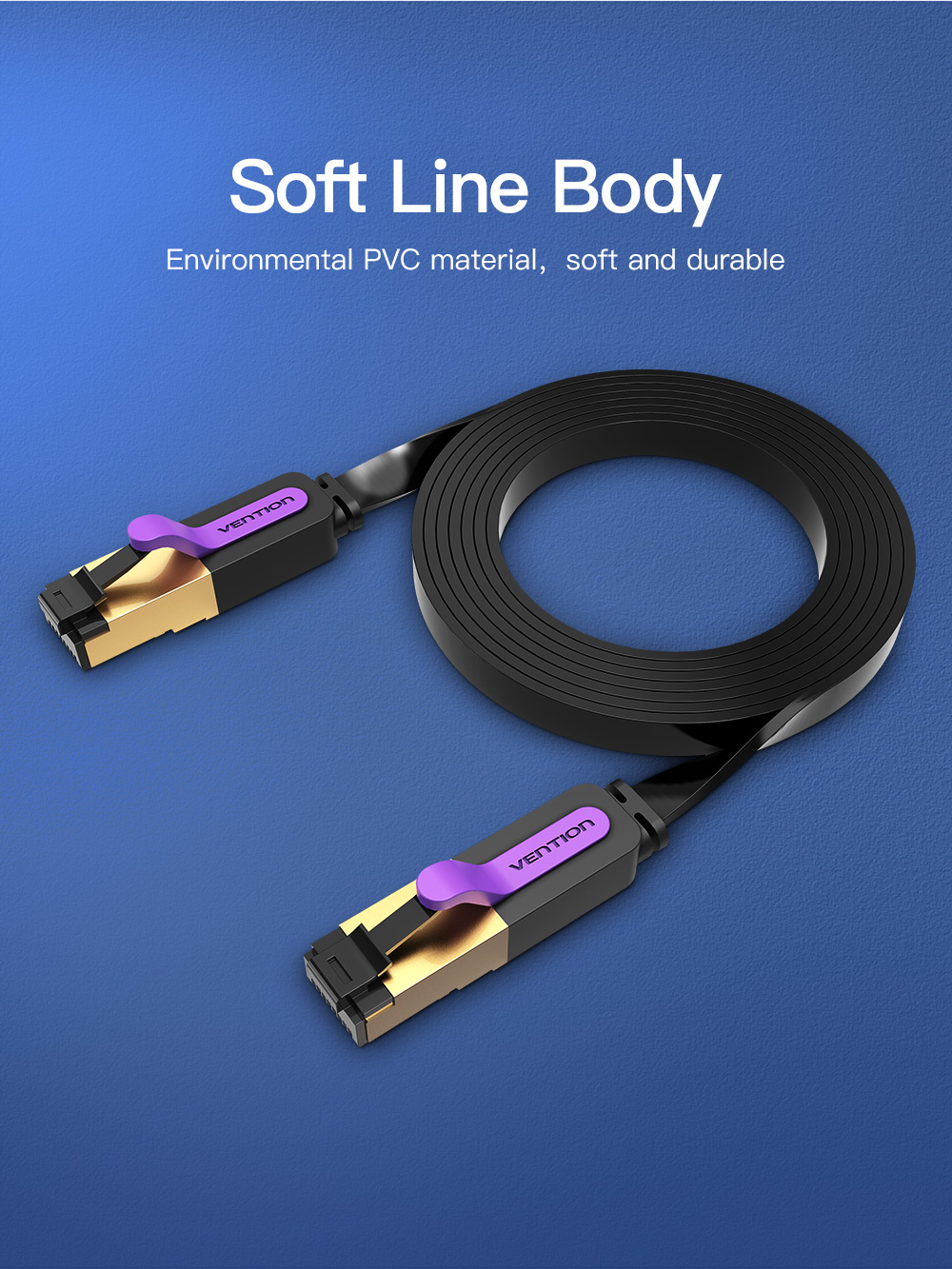 [Value Choice] Vention Cat7 Rj45 Ethernet Cable 10gbps Flat Lan High ...