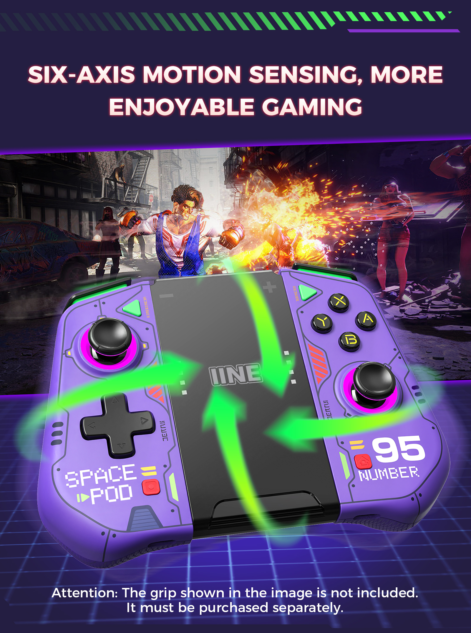 IINE Mecha Warrior Joypad for Nintendo Switch V1/V2/OLED with Hall ...