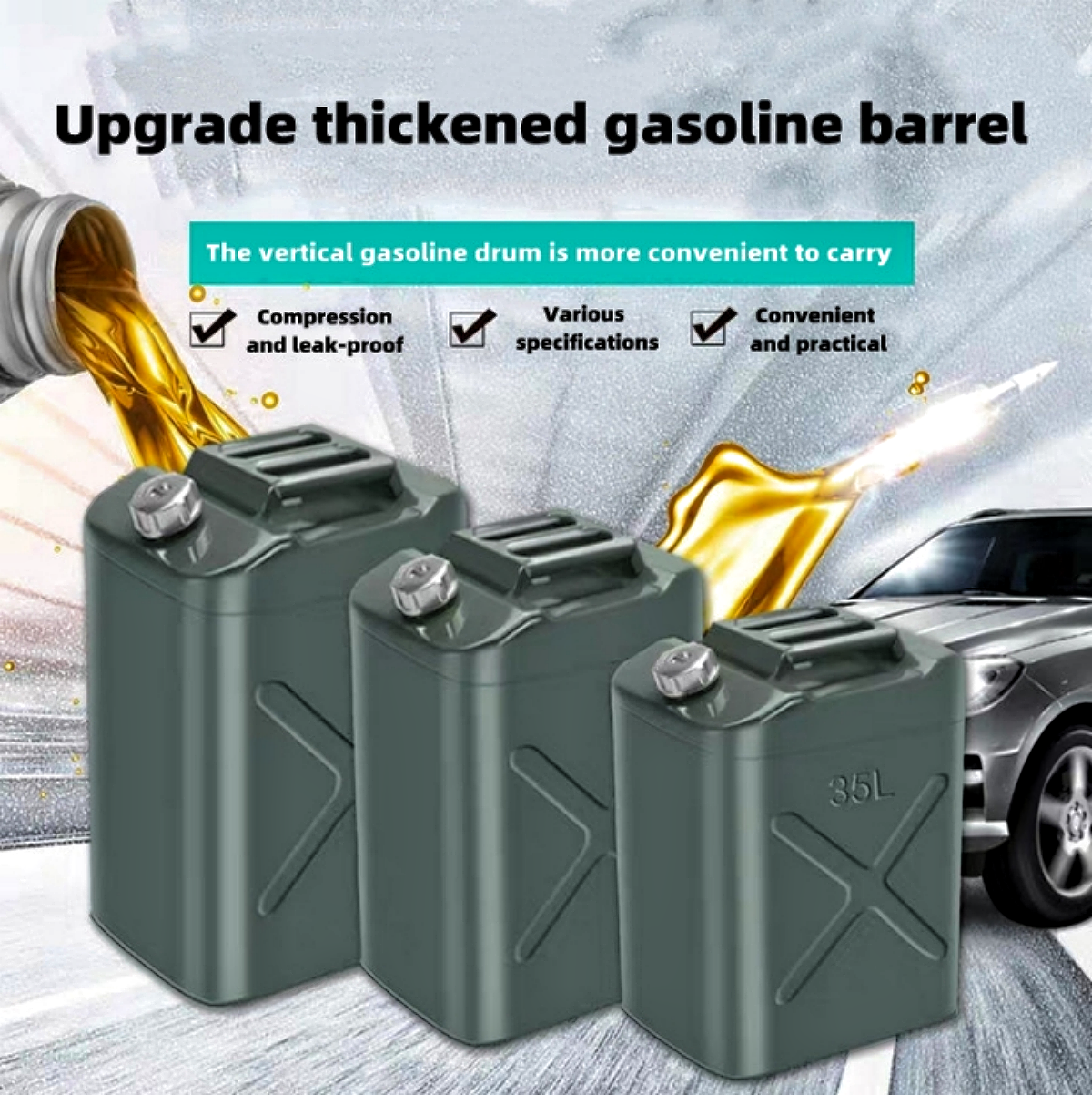 5L 10L 20L 25L 30L tong minyak petrol Jerry can oil drum gasoline drum Spare Fuel Tank oil tank ...