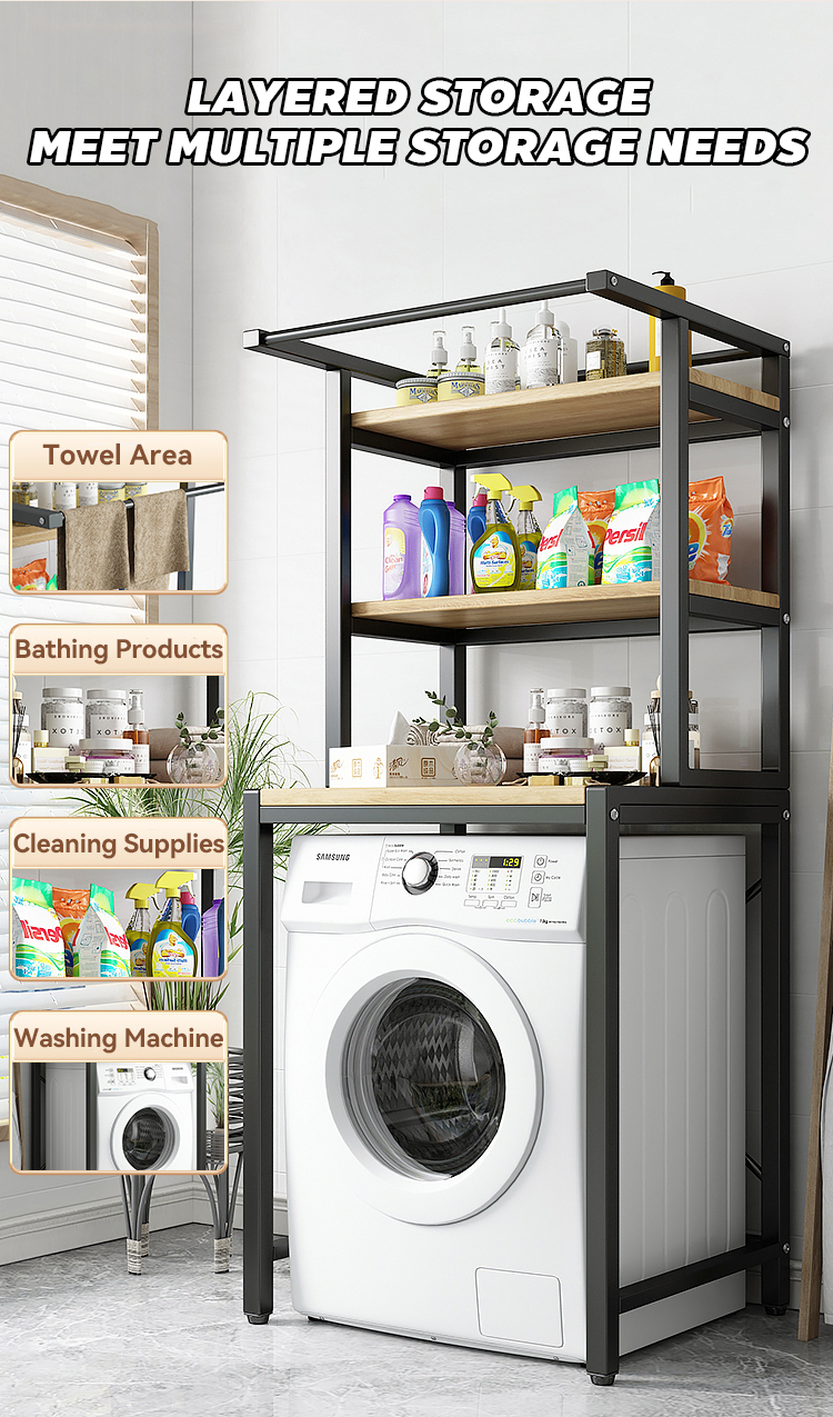 MOK Washing Machine Rack Bathroom Rack 69*30*184CM High-Quality Steel ...