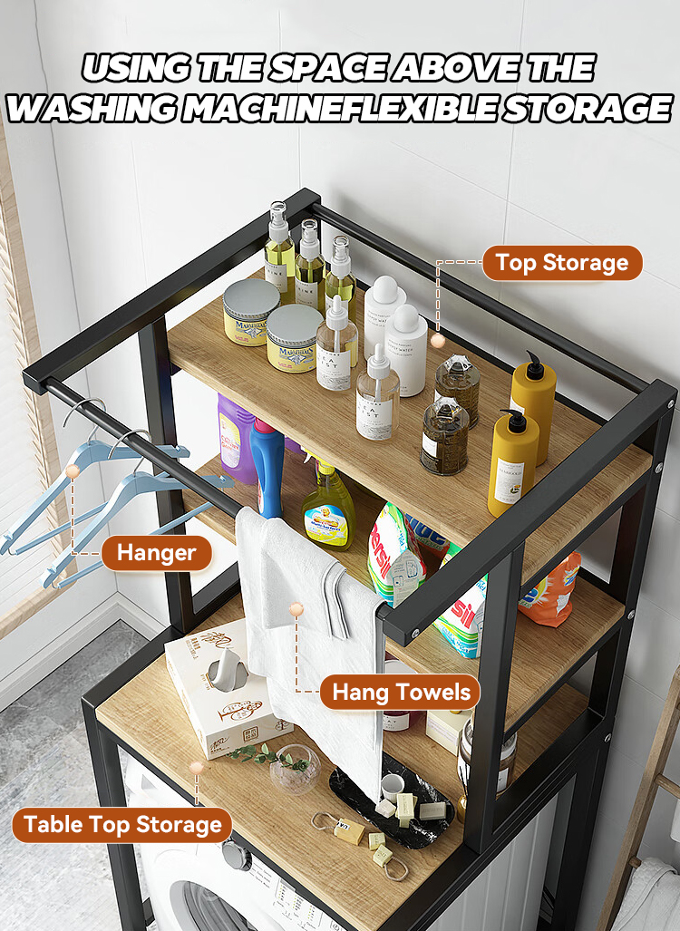 MOK Washing Machine Rack Bathroom Rack 69*30*184CM High-Quality Steel ...